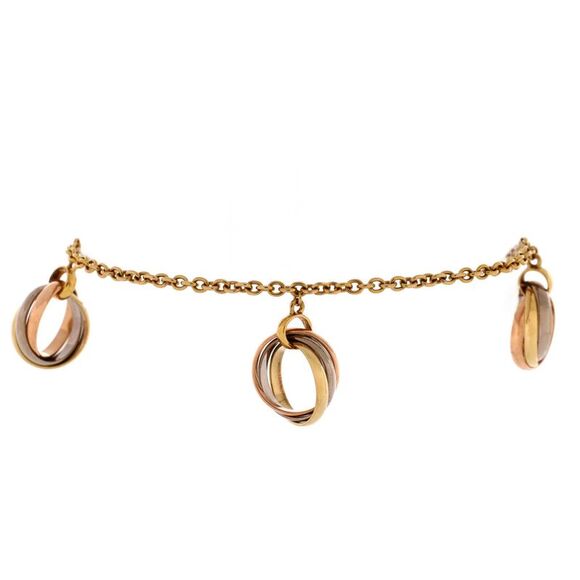 Cartier | Jewelry | Cartier Trinity Charm Chain Bracelet 8k Tricolor Gold | Poshmark